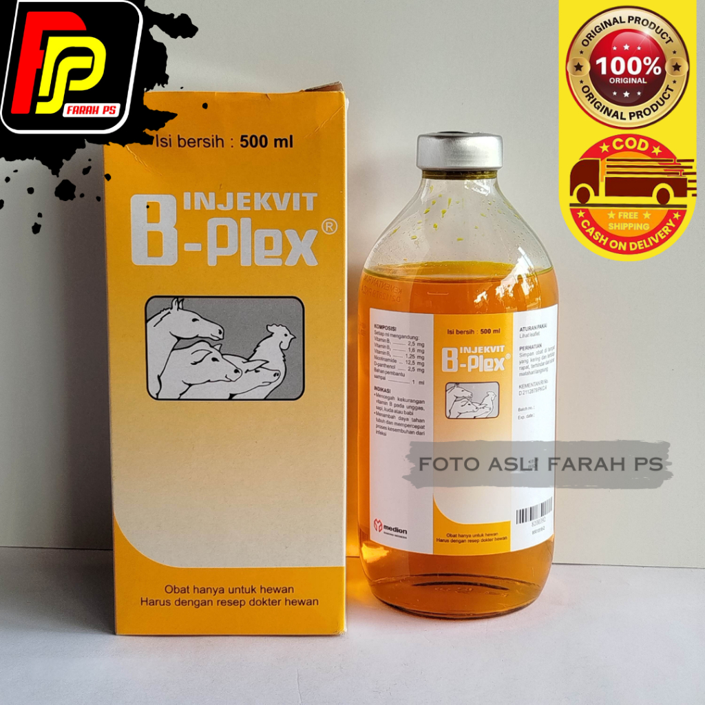 Jual Injekvit B Plex 500 ml Vitamin B Kompleks untuk ternak | Shopee ...
