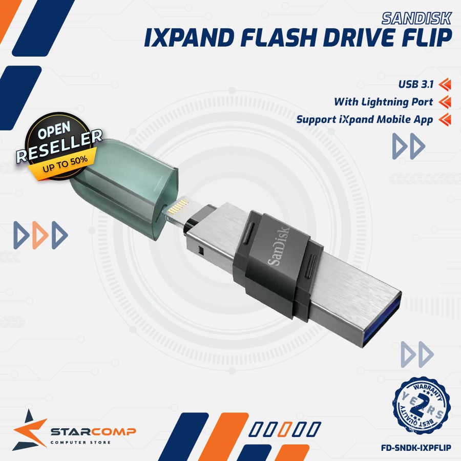 Jual SanDisk iXpand Flip USB 3.1 Flash Drive for iPhone iPad | Shopee ...