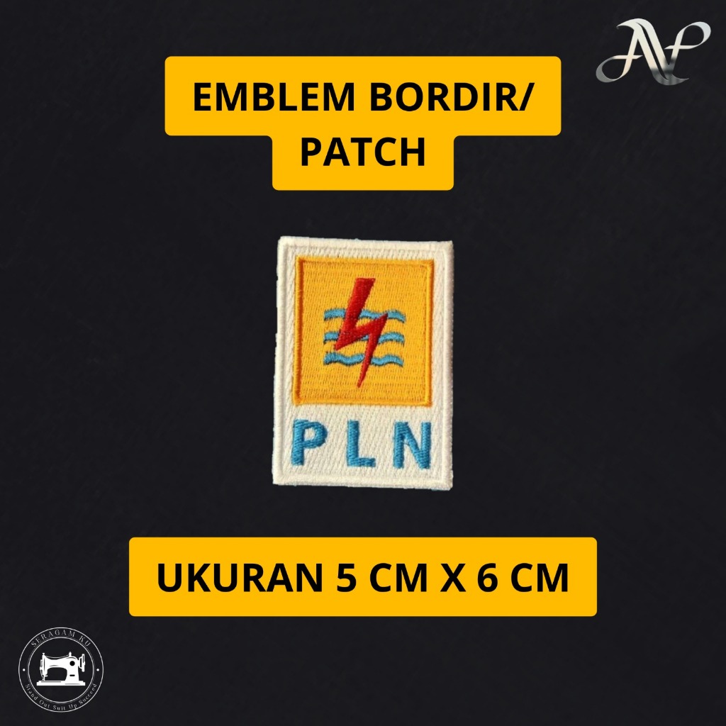 Jual Emblem Bordir Patch Logo PLN Perusahaan Listrik Negara | Shopee Indonesia