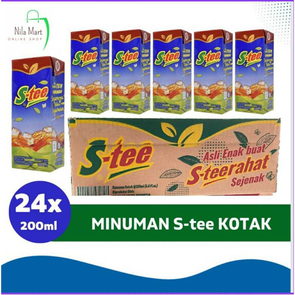 Jual S-Tee Minuman Teh Kotak 200ml 1 Dus Isi 24 Pcs | Shopee Indonesia
