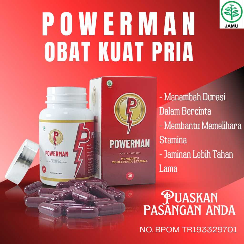 Jual POWERMAN OBAT KUAT PRIA TAHAN LAMA HERBAL ALAMI 100% PERMANEN | Shopee Indonesia