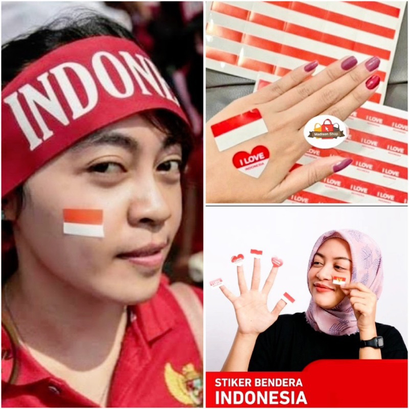Jual 25 Pcs Stiker Pipi Bendera Merah Putih / Sticker Love Indonesia ...
