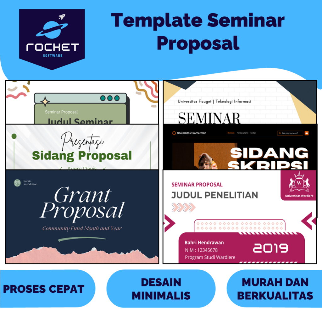 Jual Template PPT Seminar Proposal Siap Edit Desain Simple Minimalis ...