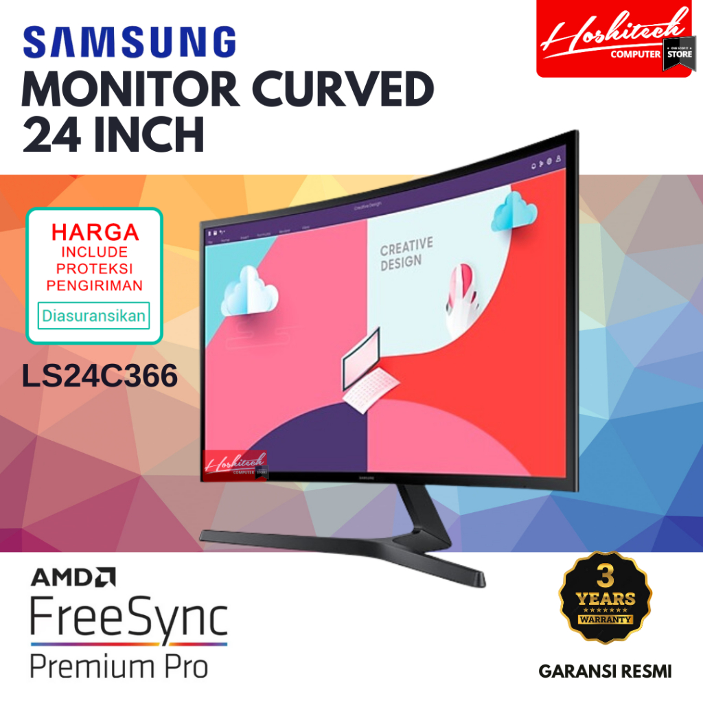 Jual Monitor Samsung Curved 24 inch LS24C360EA FHD 75hz Garansi Resmi ...