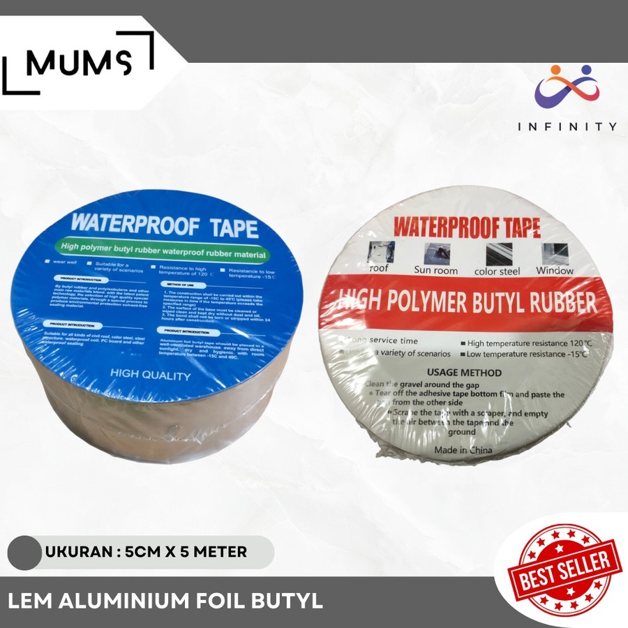 Jual Lem Lakban Aluminium Foil Tahan Panas Anti Bocor Tape Polymer Butyl Rubber Waterproof Tape ...