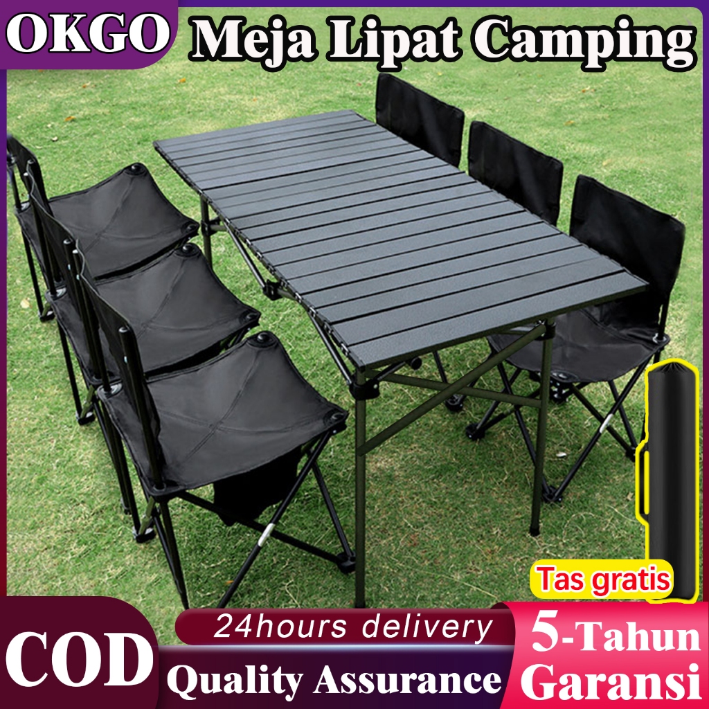 Jual OKGO Meja Lipat Outdoor Portable 53/95/120CM Aluminium Meja Lipat ...