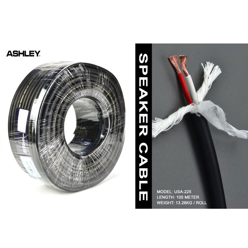 Jual Kabel Speaker Ashley USA 225 Original 100 meter Cable 2 x 2.5 mm ...