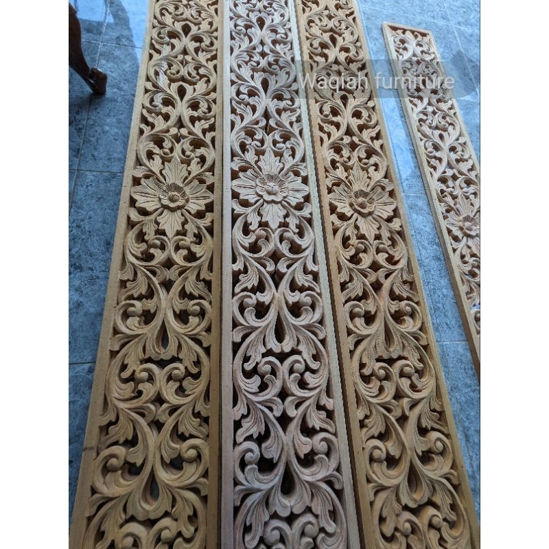 Jual ukiran ornamen jendela dinding || panel ukiran dinding 2 meter ...