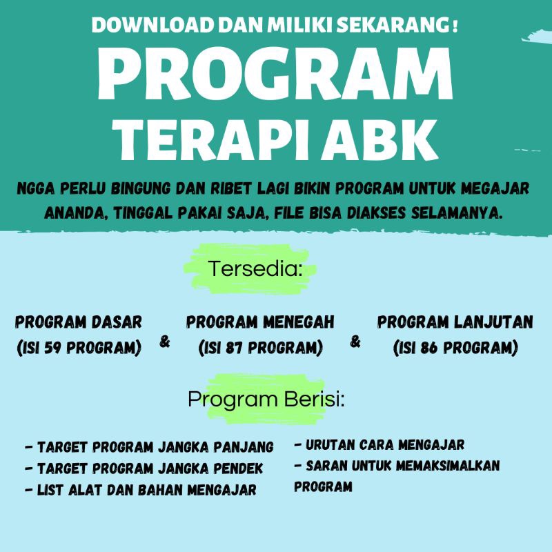 Jual Paket Triple Program Terapi ABK (Dasar, Menengah & Lanjutan ...