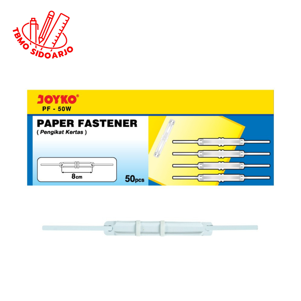 Jual TBMO Paper Fastener Pengikat Kertas Joyko PF-50W White 1 Box 50 ...