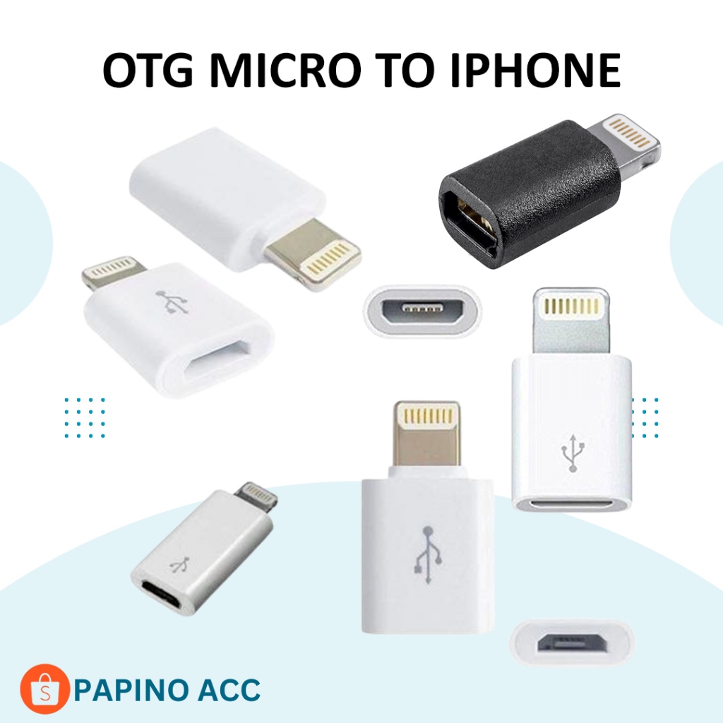 Jual PAPINO OTG Micro To iPhone /OTG Converter Micro To iPhone/OTG ...