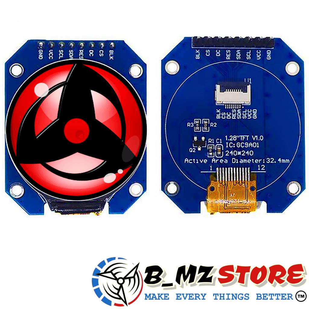 Jual LCD TFT Display 1.28 Inch LCD Module Round RGB 240*240 GC9A01 ...