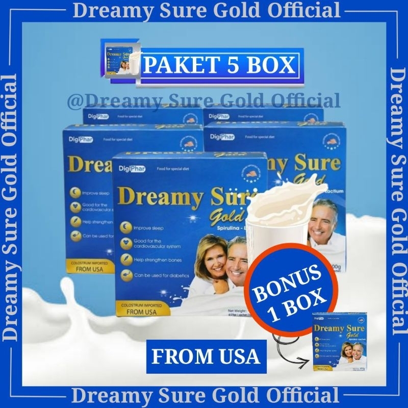 Jual PAKET 5 BOX SUSU DREAMY SURE GOLD IMPORT AMERIKA 100% asli herbal ...