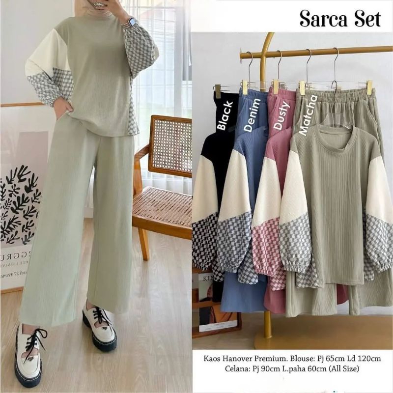 Jual Zafier Clothing Terbaru Sarca Set Wanita Bahan Knit Import One Set Wanita Kekinian Setelan ...