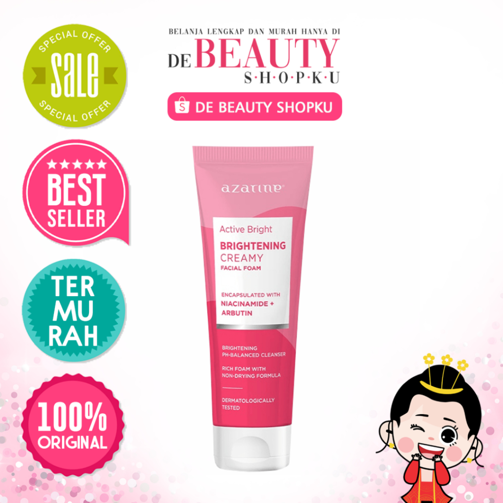 Jual Azarine Brightening Creamy Facial Foam 50g | Shopee Indonesia