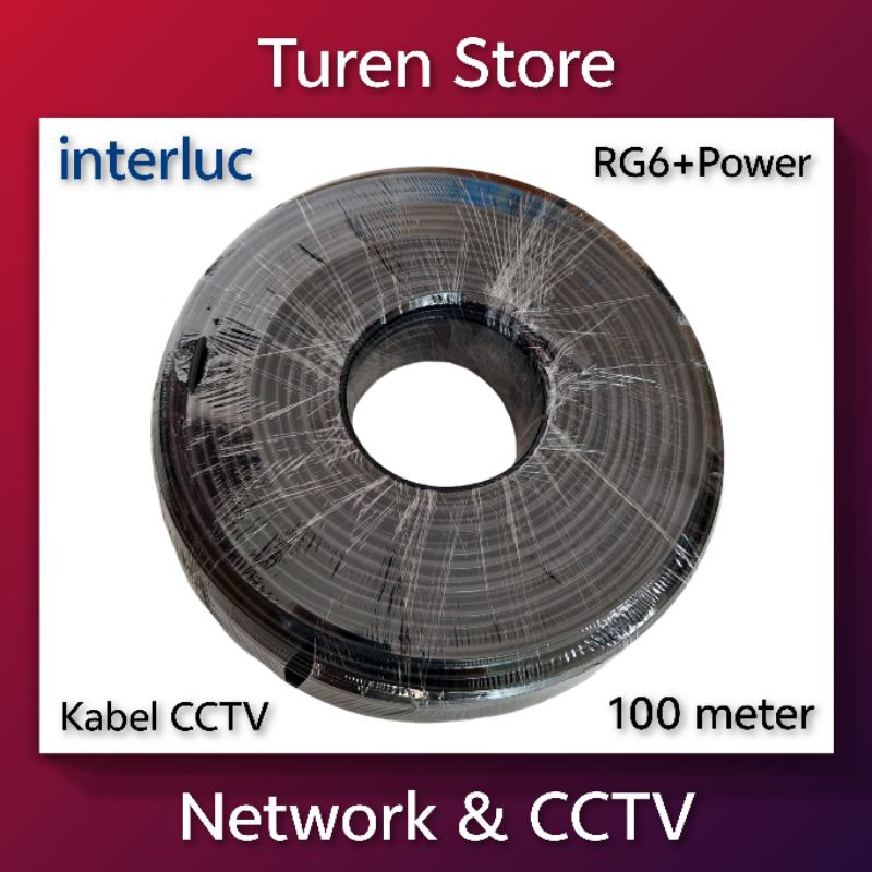 Jual interluc Kabel CCTV RG6+Power 1Roll 100M Coaxial Cable RG6 Power ...