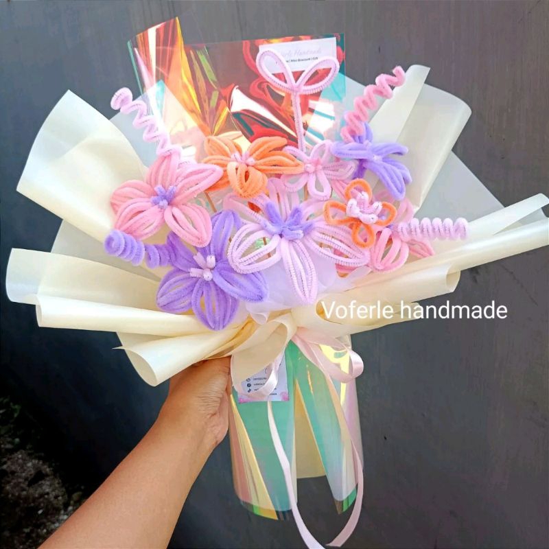 Jual Buket Bucket Bunga Pipe Cleaner Kawat Bulu Premium Wisuda ...