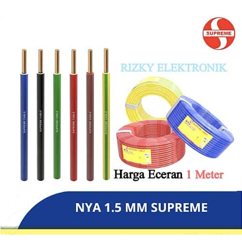 Jual Kabel Listrik Engkel NYA SUPREME 1x1.5mm Kualitas SNI (Eceran 1 Meter) | Shopee Indonesia