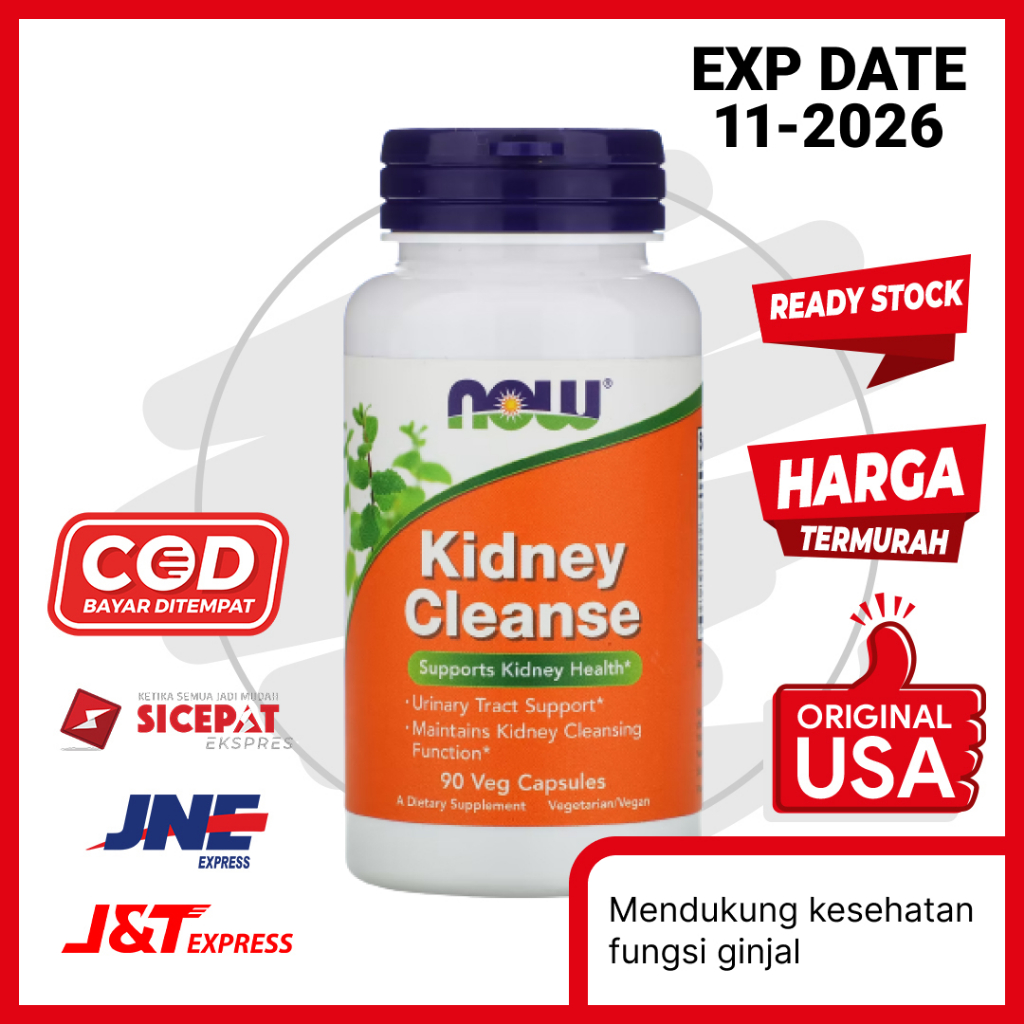 Jual NOW Foods, Kidney Cleanse, 90 Veg Capsules - Suplemen Kesehatan ...