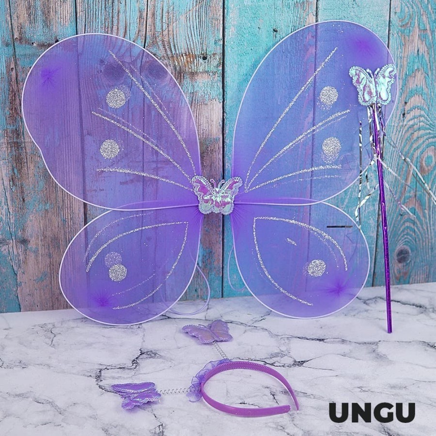 Jual Sayap Peri Anak | Sayap Peri Set Tongkat Bando Gradasi | Butterfly ...