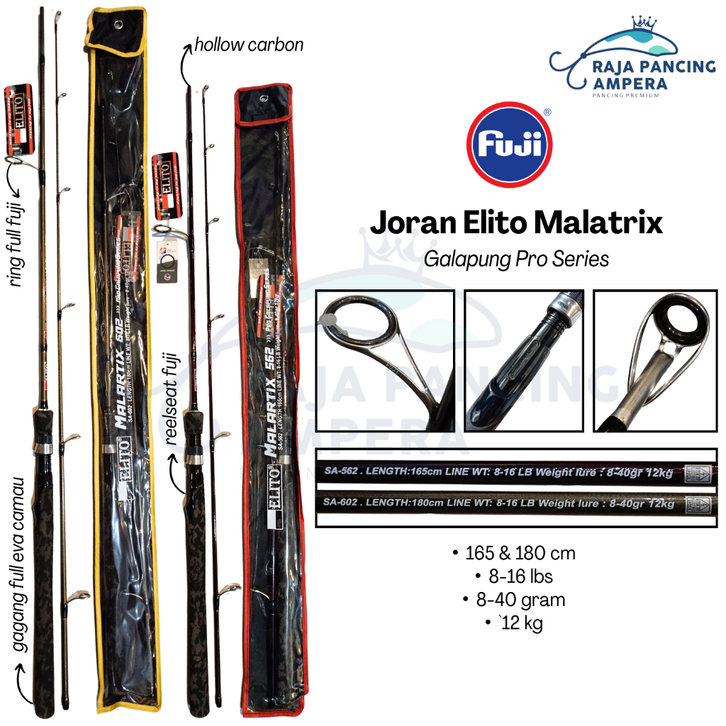 Jual Joran Spinning Elito Malartix | Stik Pancing Ring Reelseat Fuji ...