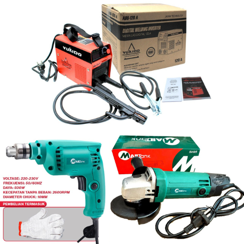 Jual PAKET MESIN LAS SET !!! MESIN LAS 450W 120A + MESIN BOR 10MM BOLAK ...