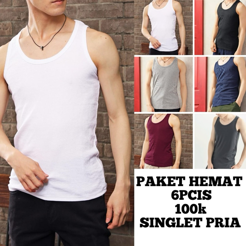 Jual BndarOutfit-Paket Hemat 6 Pcis Singlet Pria - Singlet Pria Dewasa ...