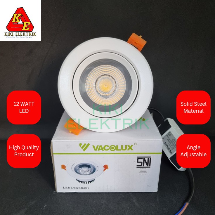 Jual Lampu Downlight LED 12 Watt VACOLUX VL1718 / Lampu Sorot LED Spot ...