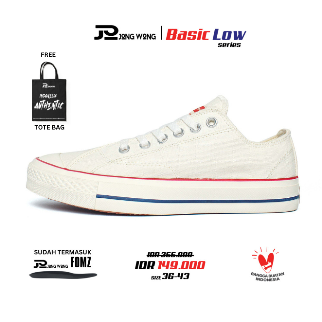 Jual Jong Wong Official - Original Bassic Low Putih Cream | Sepatu ...