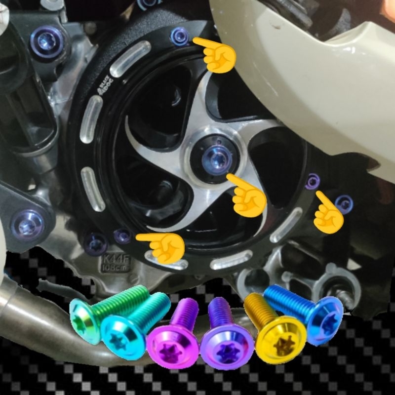 Jual baut spinner titanium 4 biji baut cover tutup kipas spinner ...