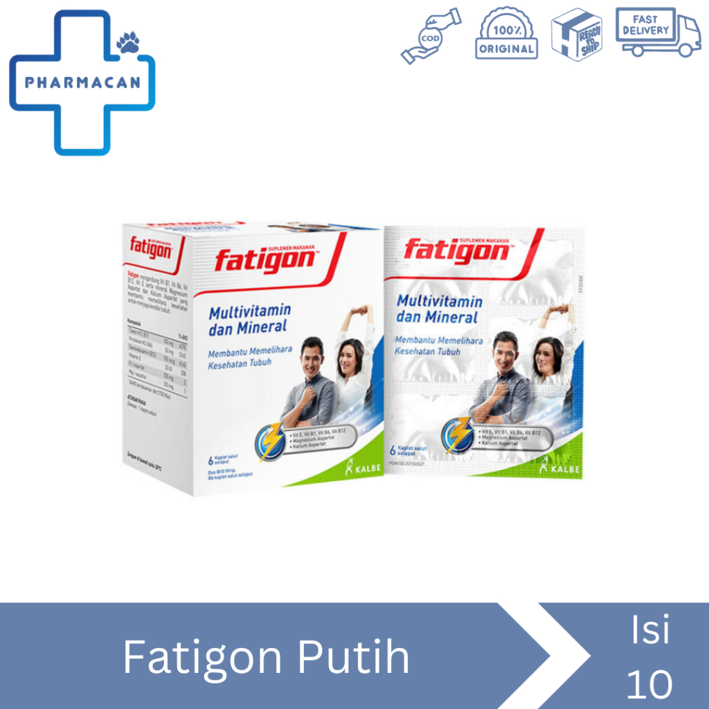 Jual Fatigon Putih Capsule1 Box isi 10 Strip | Multivitamin dan Mineral ...