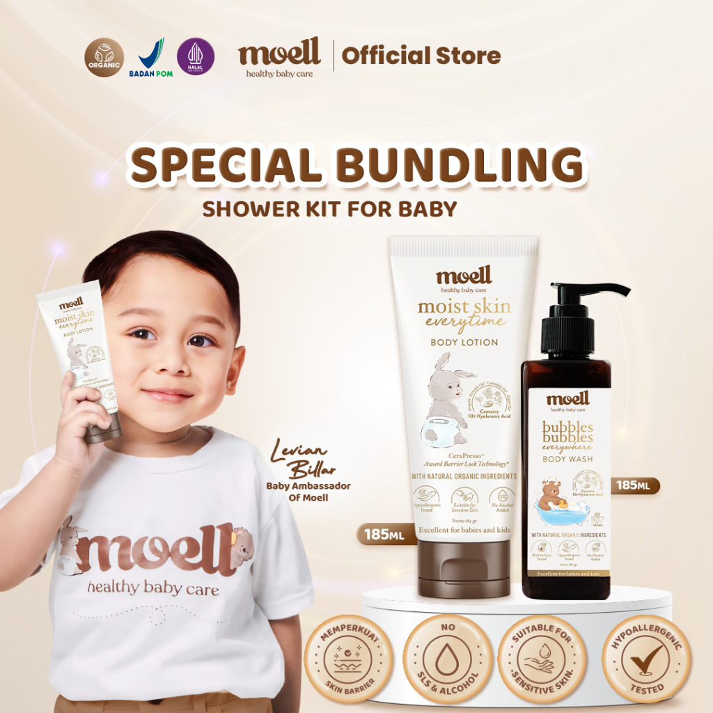 Jual Moell Special Bundling Body Lotion 185gr & Body Wash 185gr ...