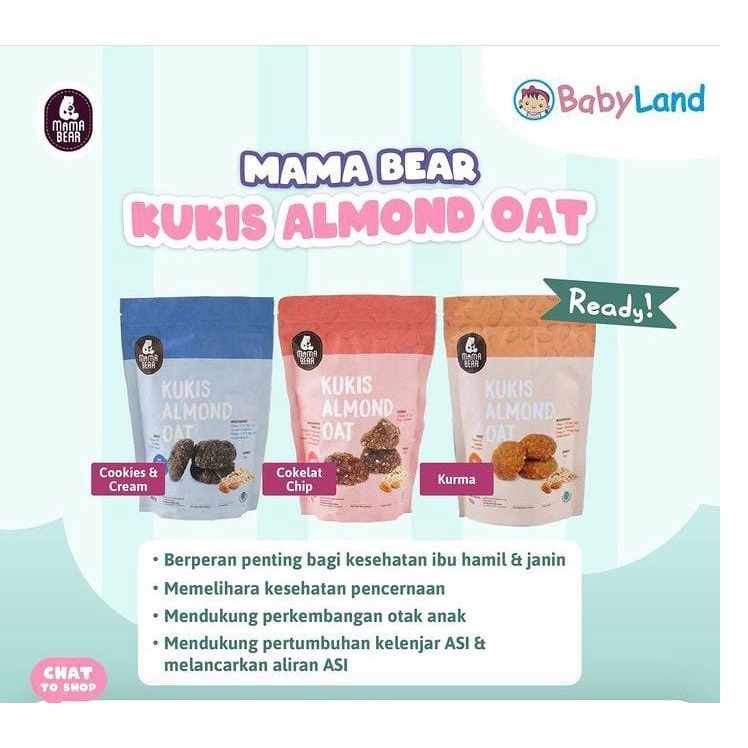 Jual Mama Bear Cookies Almond Oat Milky Mama Choco Chip Cookies&Cream ...