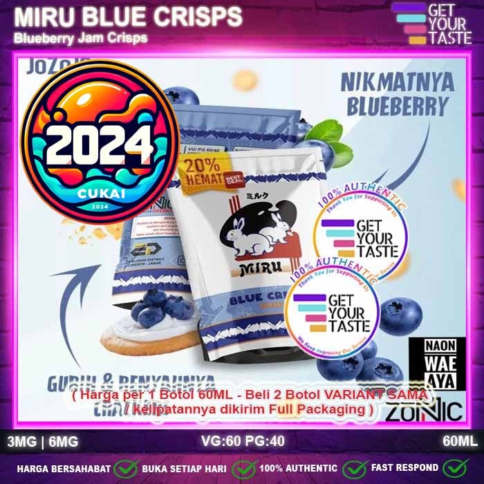 Jual Liquid Miru Blue Crisps 60ML Miru Blueberry Jam Crisps 60ML Jojozo ...