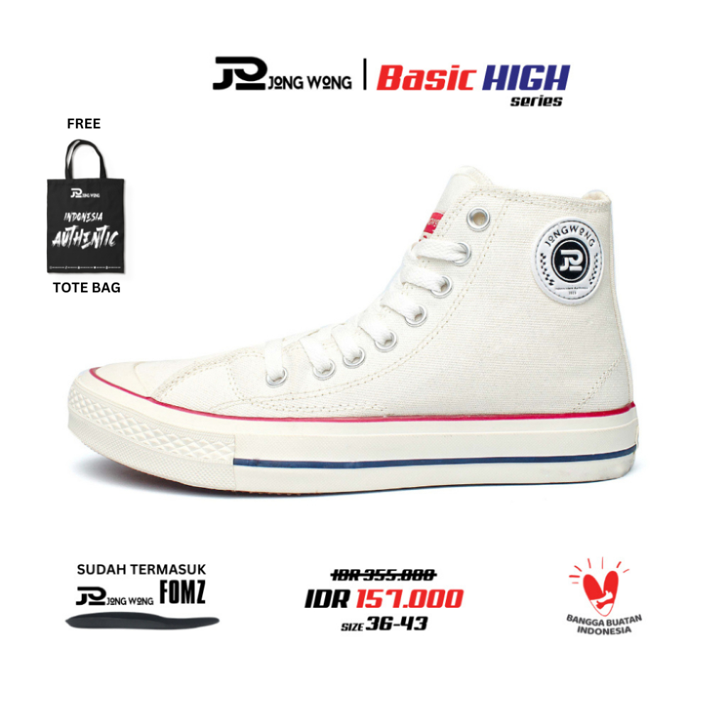 Jual Jong Wong Official - Original Bassic High Putih Cream | Sepatu ...