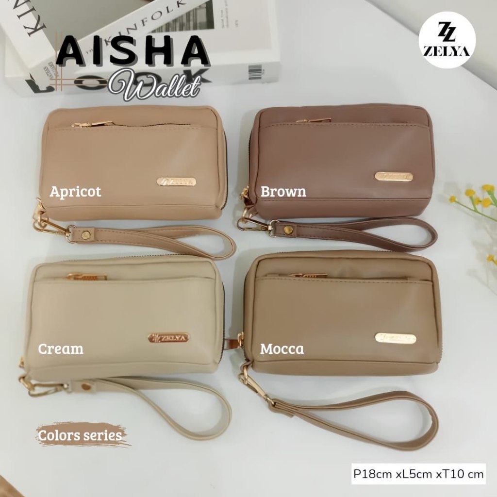Jual DOMPET AISHA By Abyna X Zelya dompet banyak sekat kartu uang koin nilon chocoly waterproof ...