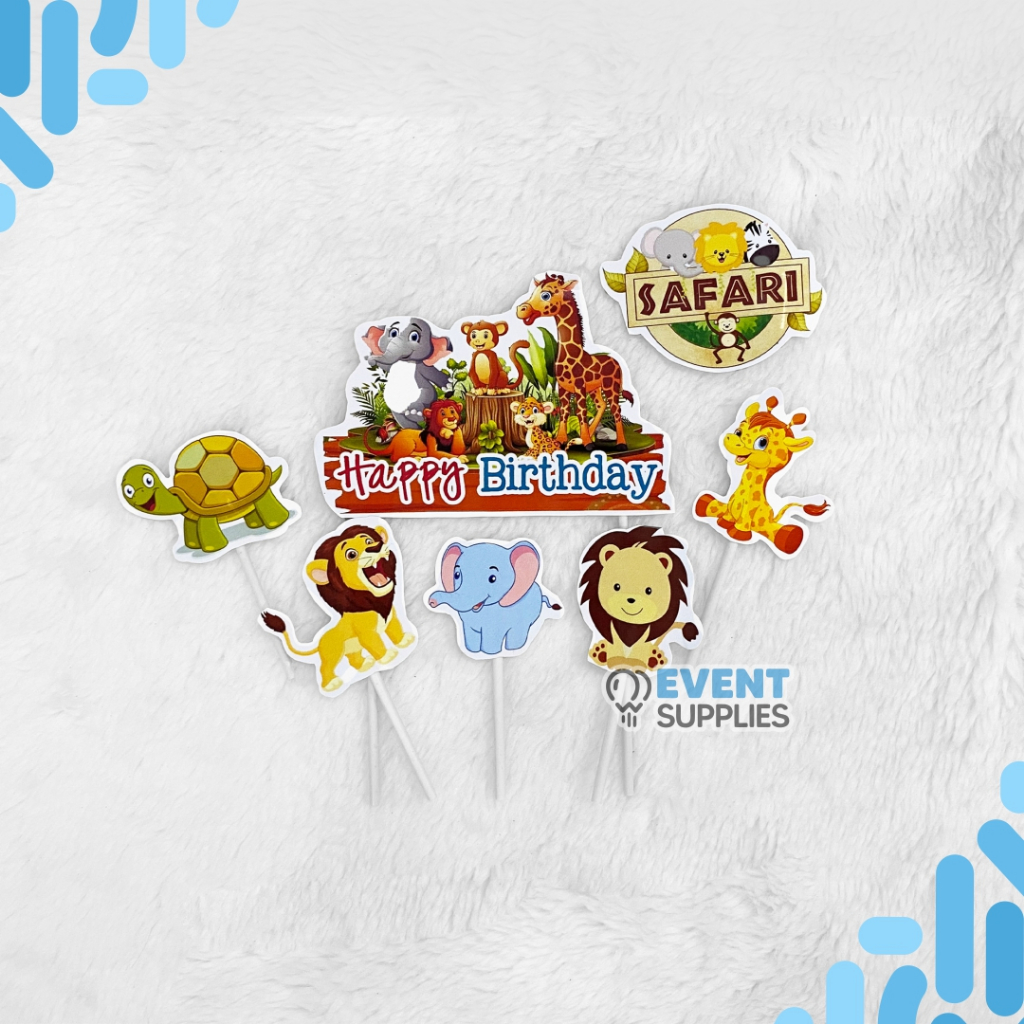 Jual Topper Cake Kertas Hiasan Kue Ulang Tahun Seri 2 Karakter Animal ...