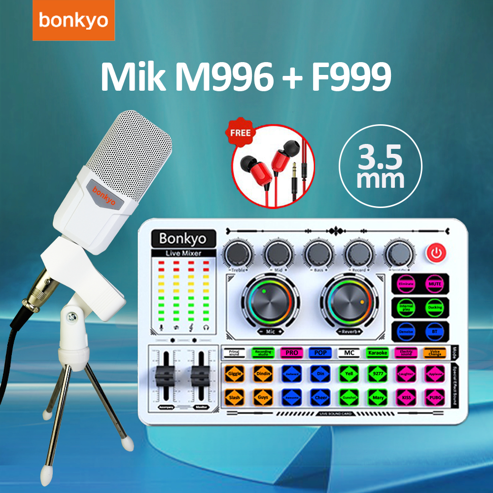 Jual Bonkyo F999 Sound Card Putih Siaran Langsung Peralatan Khusus ...