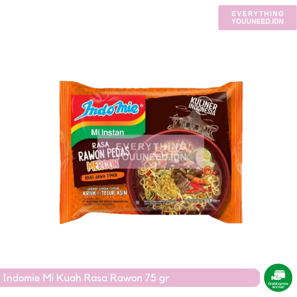 Jual Indomie Mi Kuah Rasa Rawon Pedas Mercon 75 Gr | Shopee Indonesia