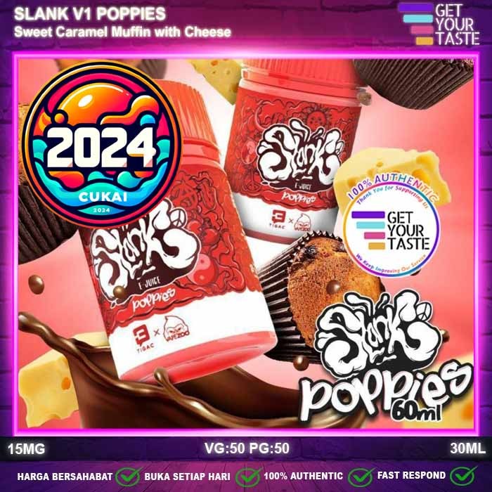 Jual Liquid SLANK V1 Poppies 60ML Caramel Muffin Cheese by Slank x ...