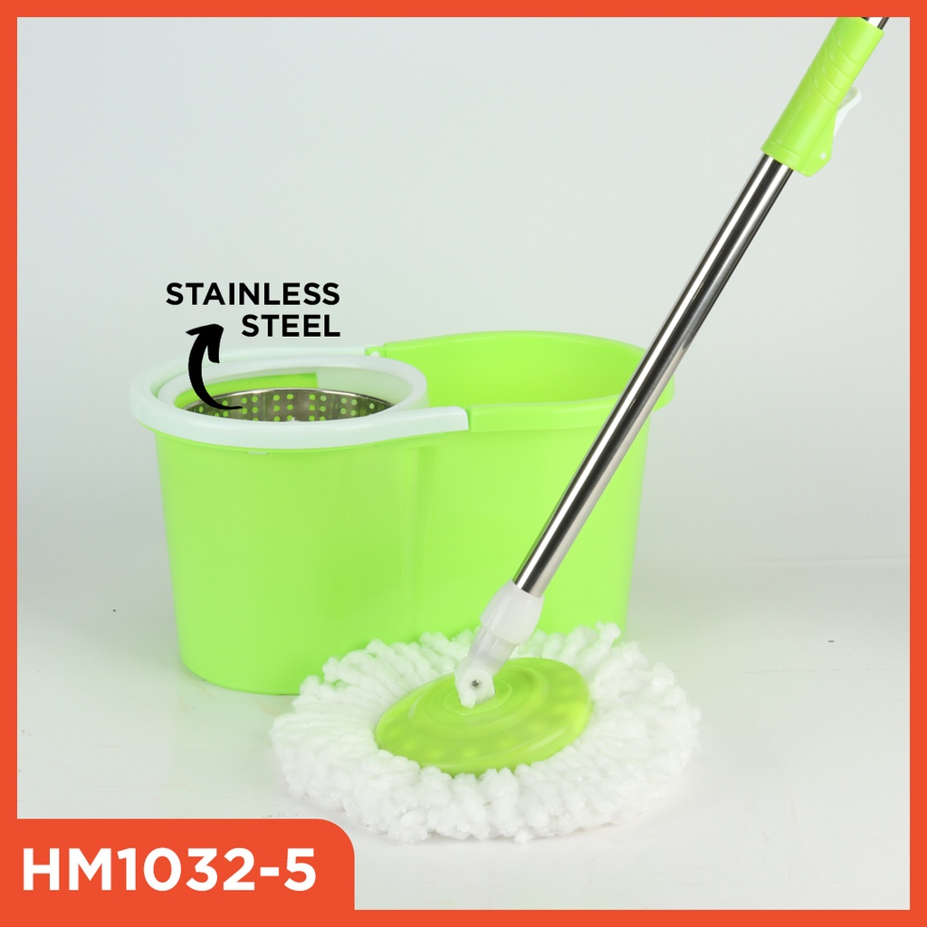 Jual MOP MAGIC SPIN SET ALAT PEL LANTAI / MOP DENGAN ROL PRAKTIS KAIN ...