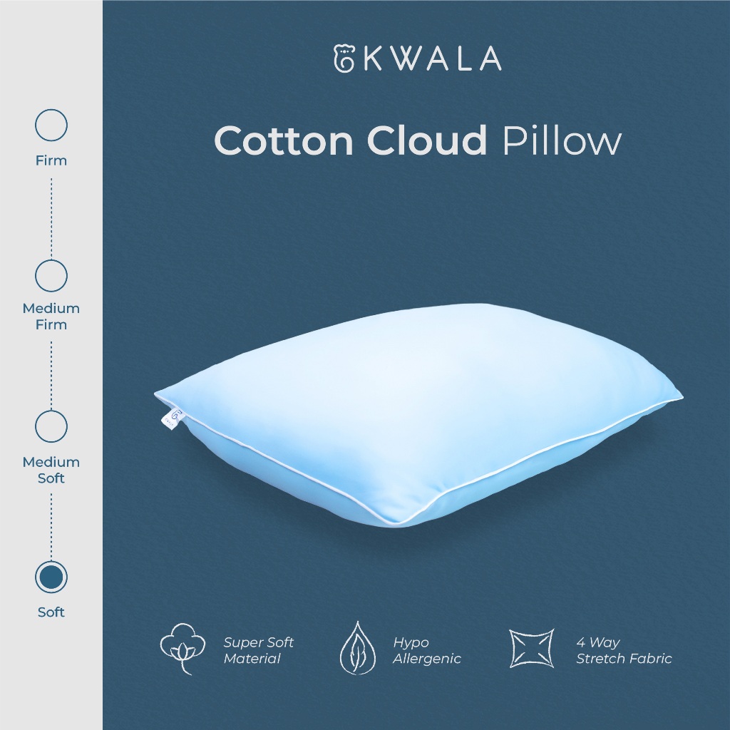 Jual KWALA Cotton Cloud Pillow | Bantal Soft | Bantal Super Soft ...