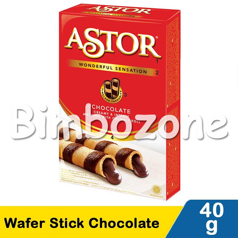 Jual Bimbozone - Astor Wafer Stick Chocolate 40G | Shopee Indonesia