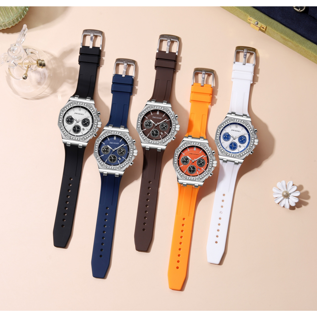Jual JAM TANGAN JT 8011 JIMS HONEY JAM TANGAN WANITA TALI RUBBER ANTI ...