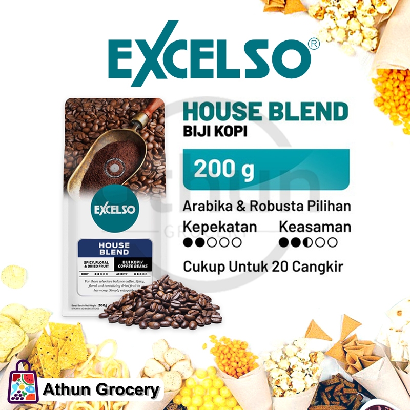 Jual Excelso Biji Kopi / Coffee Beans Kemasan 200g All Varian | Shopee ...