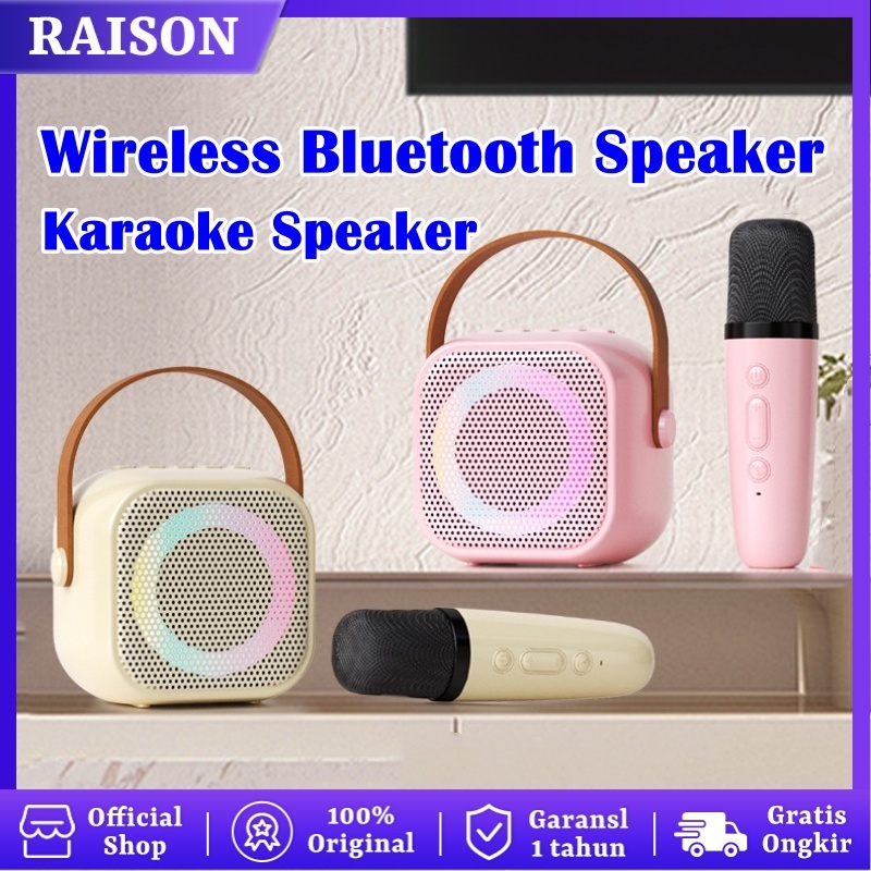 Jual 【COD】Speaker Bluetooth Karaoke 2 Mic Set Salon Bluetooth bt Speaker karaoke With Microphone ...