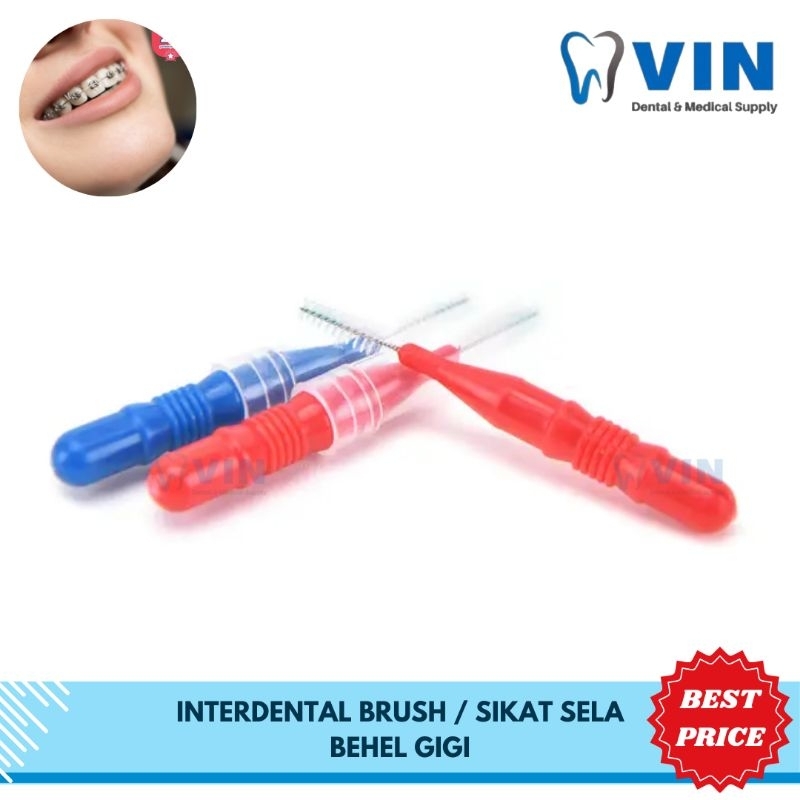 Jual Interdental brush / sikat sela behel gigi lurus / sikat inter ...