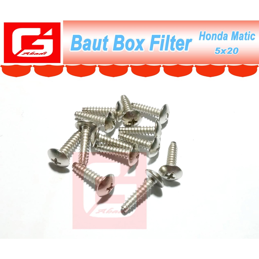 Jual Baut box filter udara honda all matic 5x20 warna silver Vario 160 ...