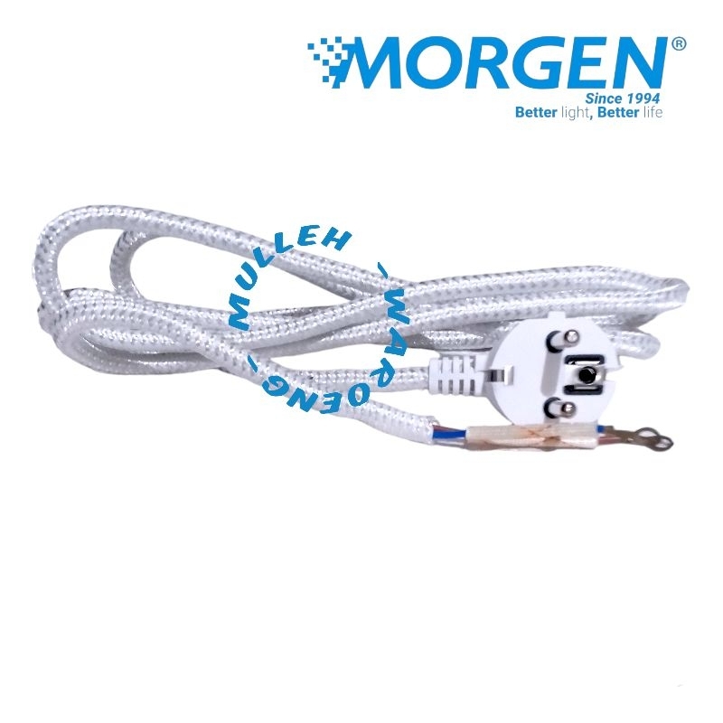 Jual Morgen Power Cord IRON Kabel Listrik 2 Core Putih 1,8 Meter ...