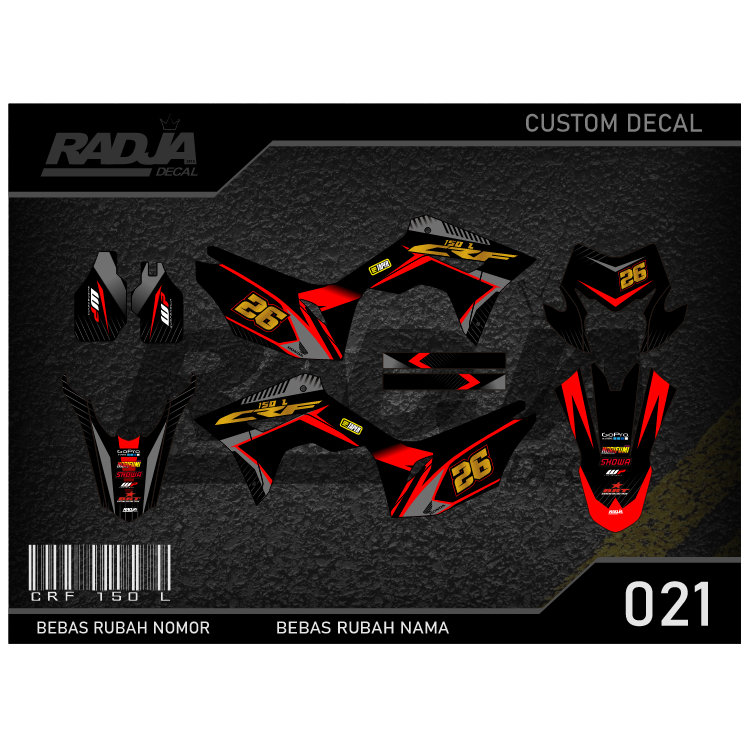 Jual DECAL STICKER CRF 150 L (021) DEKAL STIKER FULLBODY 2017 2018 2019 ...